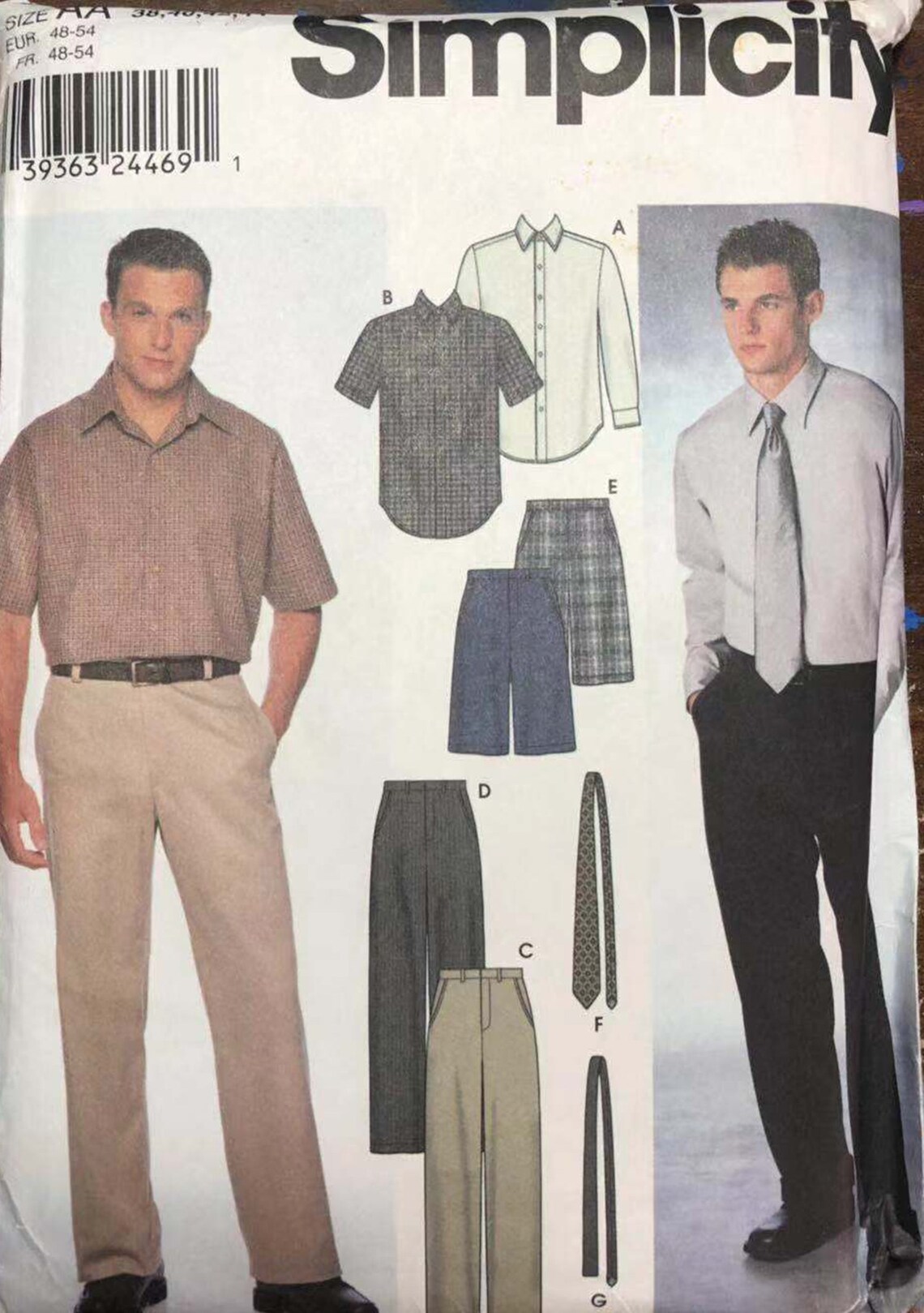 Uncut Simplicity 9469 Sewing Pattern From 2000: Men's - Etsy