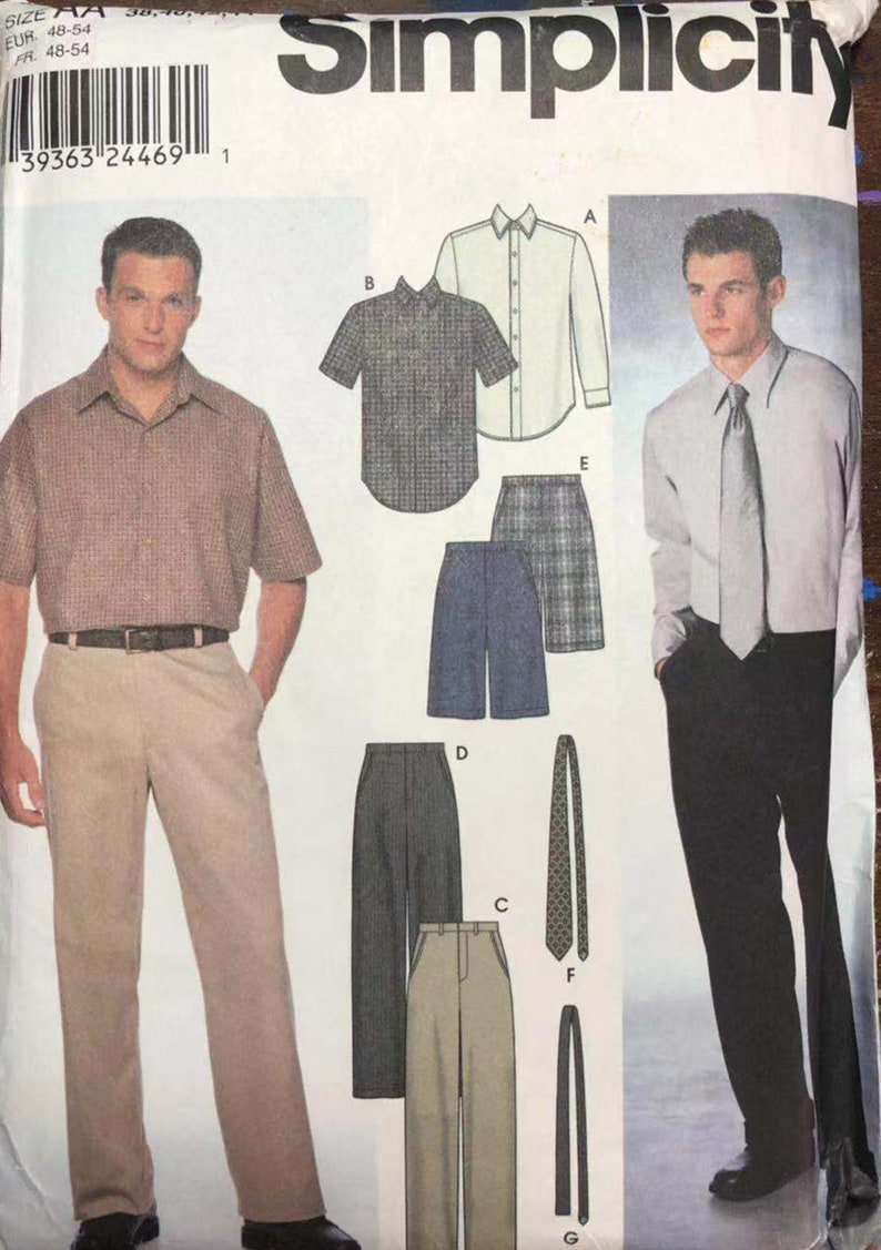 Uncut Simplicity 9469 Sewing Pattern From 2000: Men's - Etsy
