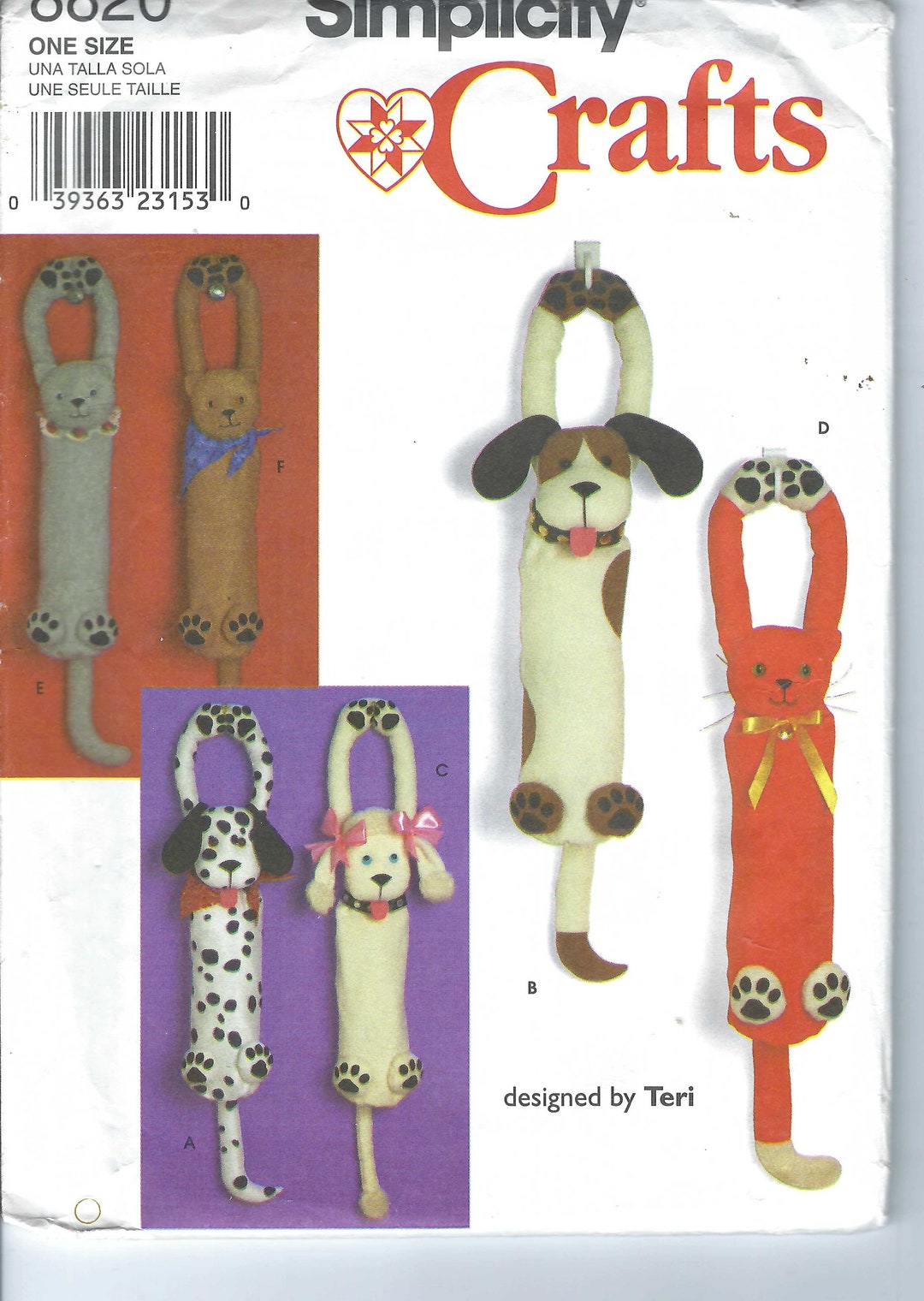 Rare Uncut Simplicity Sewing Pattern 8820 27 Dog and Cat - Etsy