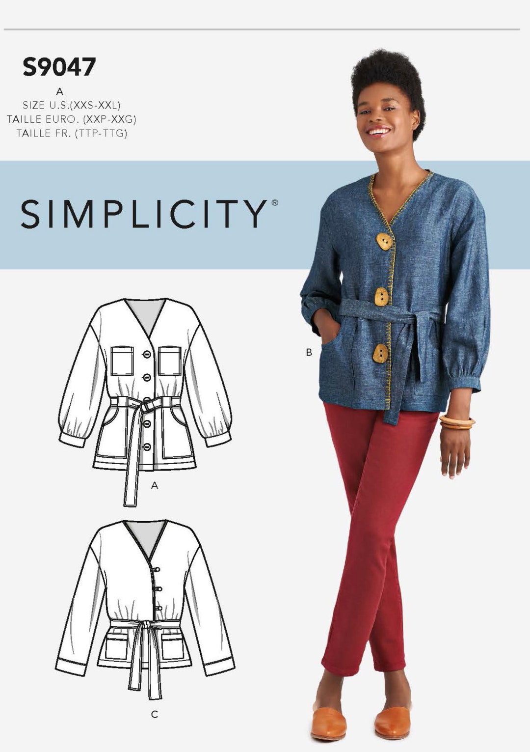 Uncut Simplicity Sewing Pattern 10427 9047 Misses' Unlined Jacket With ...