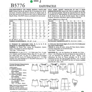 Uncut Butterick Sewing Pattern 5776 Girls Top Dress Shorts Pants and ...