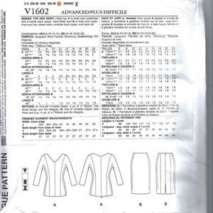 Uncut Vogue Sewing Pattern 1602 Paco Peralta Barcelona Misses Top and Skirt Fitted Top is Lined ...