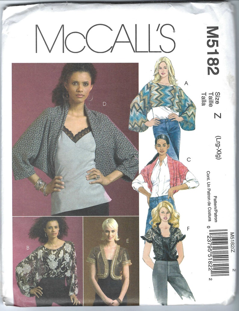 Uncut Mccalls Sewing Pattern 5182 Misses Size Xs-s-m L-xl - Etsy