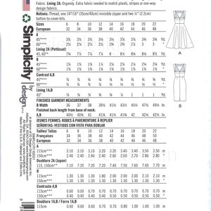 Uncut Simplicity Sewing Pattern 9286 Misses' Fold-back Facing Dresses ...