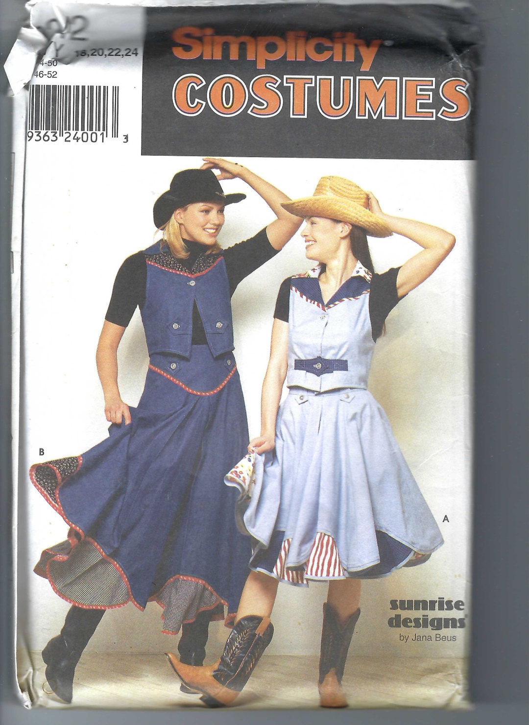 Uncut Simplicity Sewing Pattern 29242 Line Dancing Western Skirt and ...