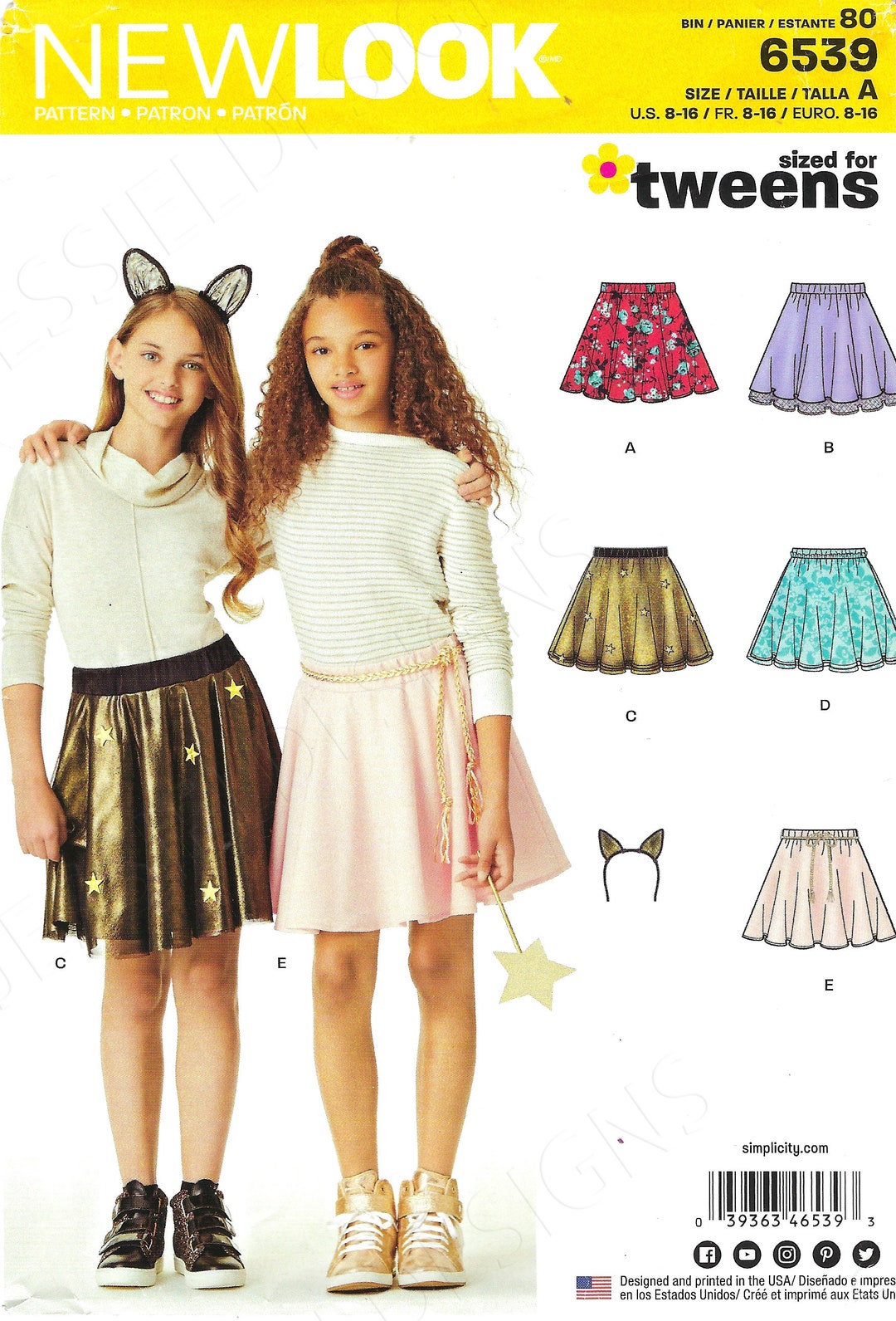 Uncut New Look Sewing Pattern 734 6539, New Look Sewing Pattern, Tweens ...