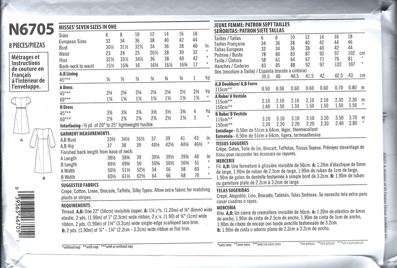 Uncut New Look Sewing Pattern 6705 Sewing Pattern US Size - Etsy