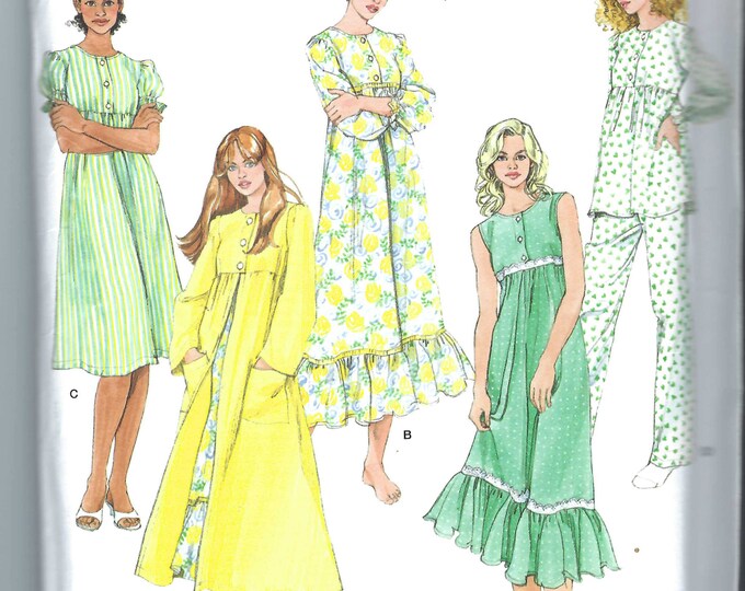 Uncut Simplicity Sewing Pattern 3573 Womens Nightgown Pjs & Robe Sz Xs ...