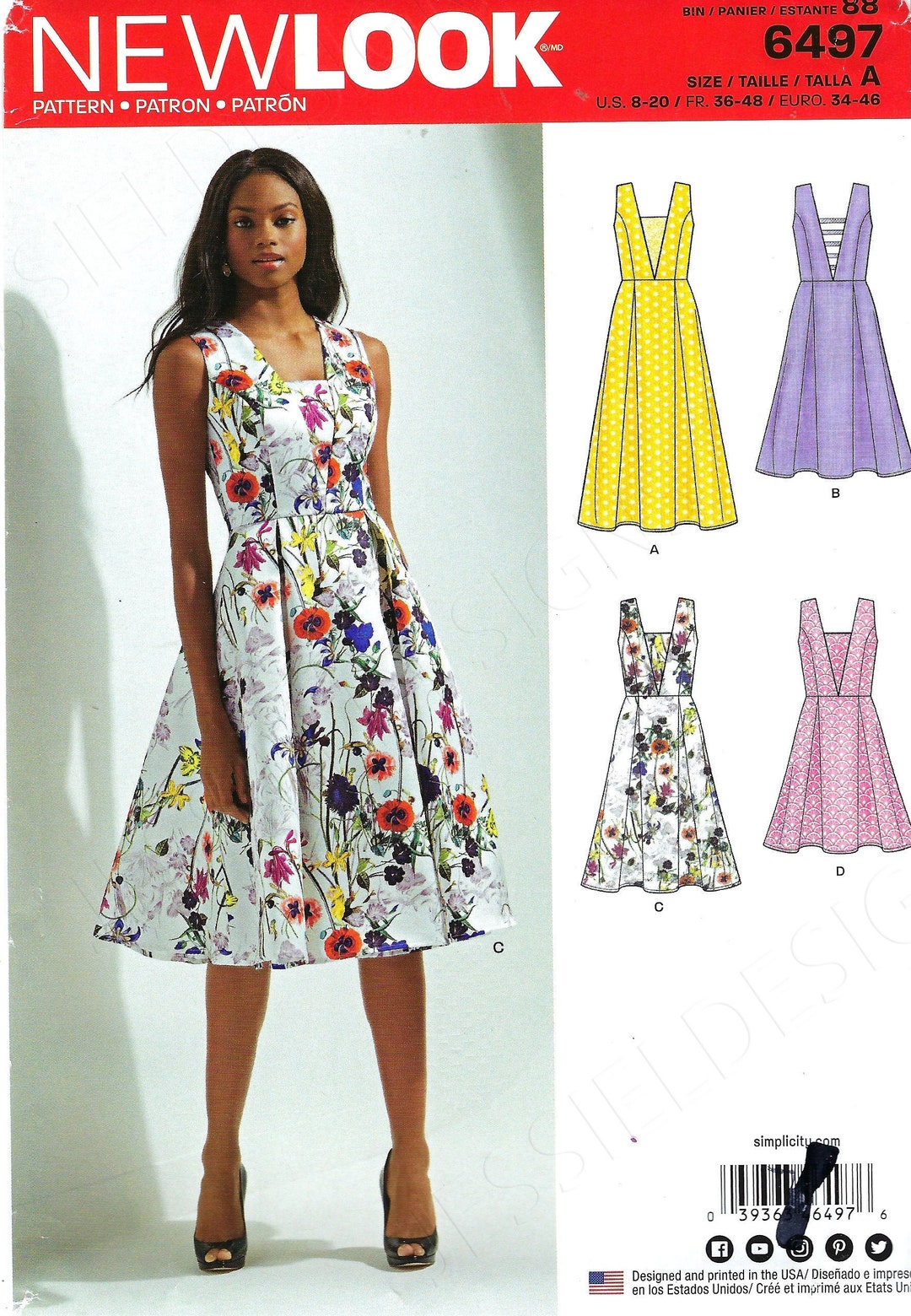 Uncut New Look Sewing Pattern 620 6497 Sewing Pattern Womens Sizes A 10 ...