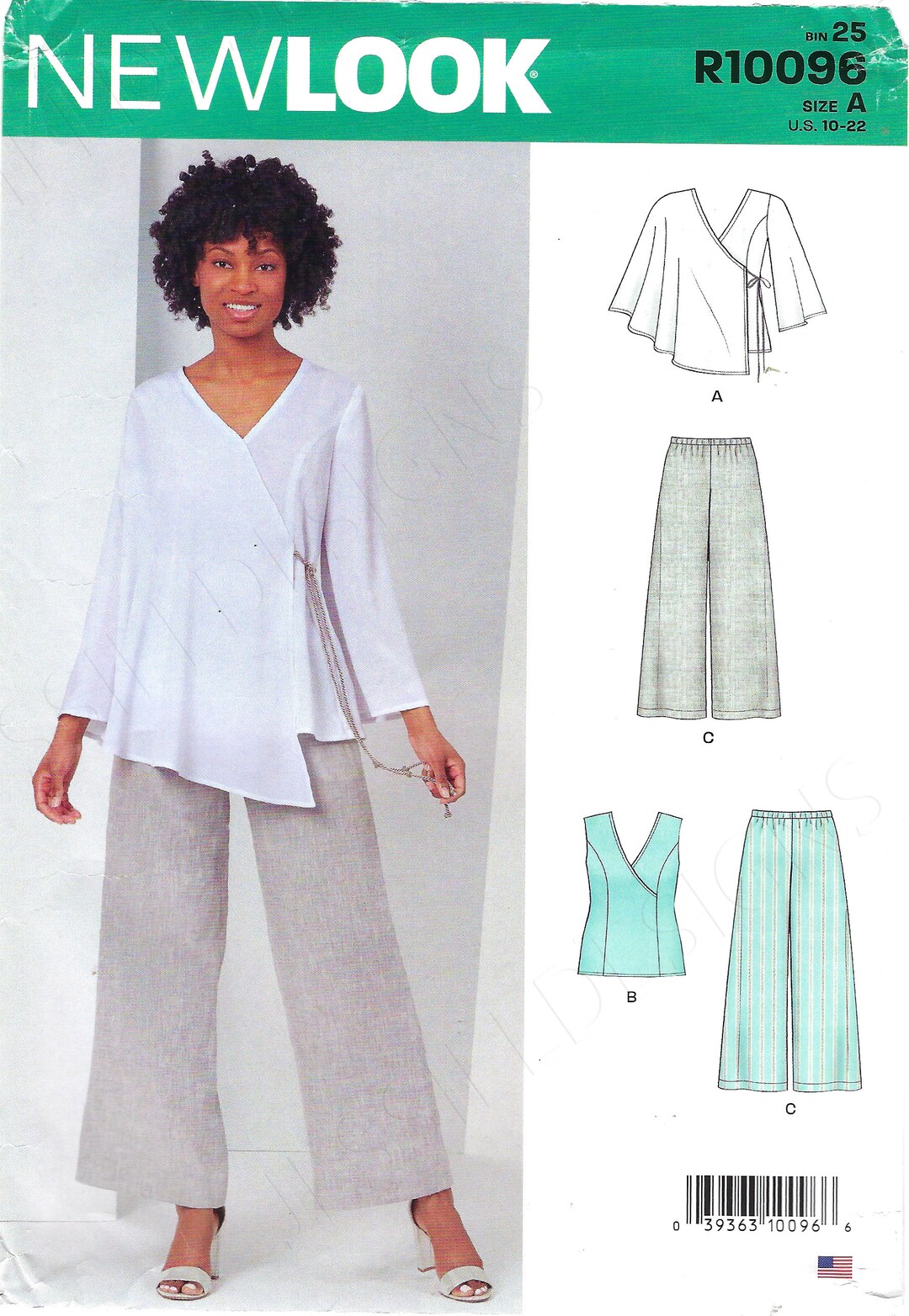 Uncut New Look Sewing Pattern 10096 6625 R10096 Misses' Tops and Pull ...