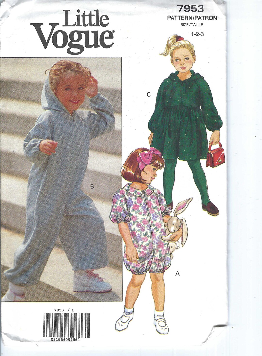 Uncut Vogue Sewing Pattern Size 1-3 Toddlers Jumpsuit & Dress, Vogue ...