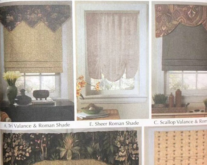 Uncut Simplicity Sewing Pattern 5476 Classic Roman Shades Valances ...
