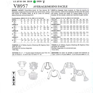 Uncut Vogue Sewing Pattern 8957 Misses Shrugs / Boleros Sewing Pattern ...