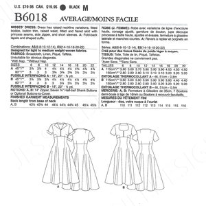 UNCUT Butterick Sewing Pattern 6018 Misses' Retro '52 Dress Sewing ...