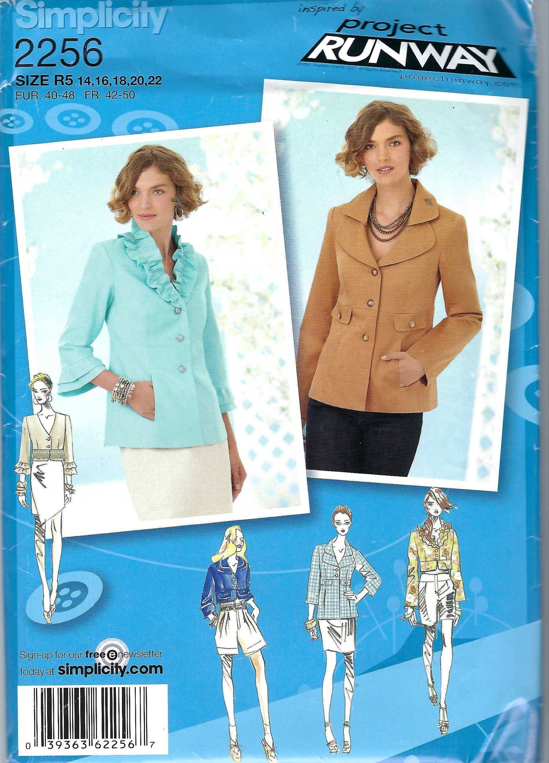 Uncut Simplicity Sewing Pattern 2256, Jacket Pattern, Runway Pattern ...