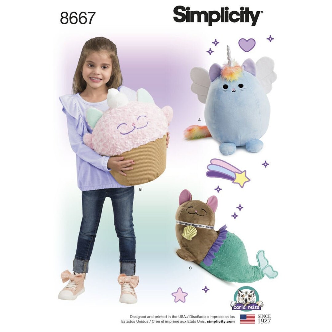 Uncut Simplicity Sewing Pattern 8667 Stuffed Kitties One Size - Etsy