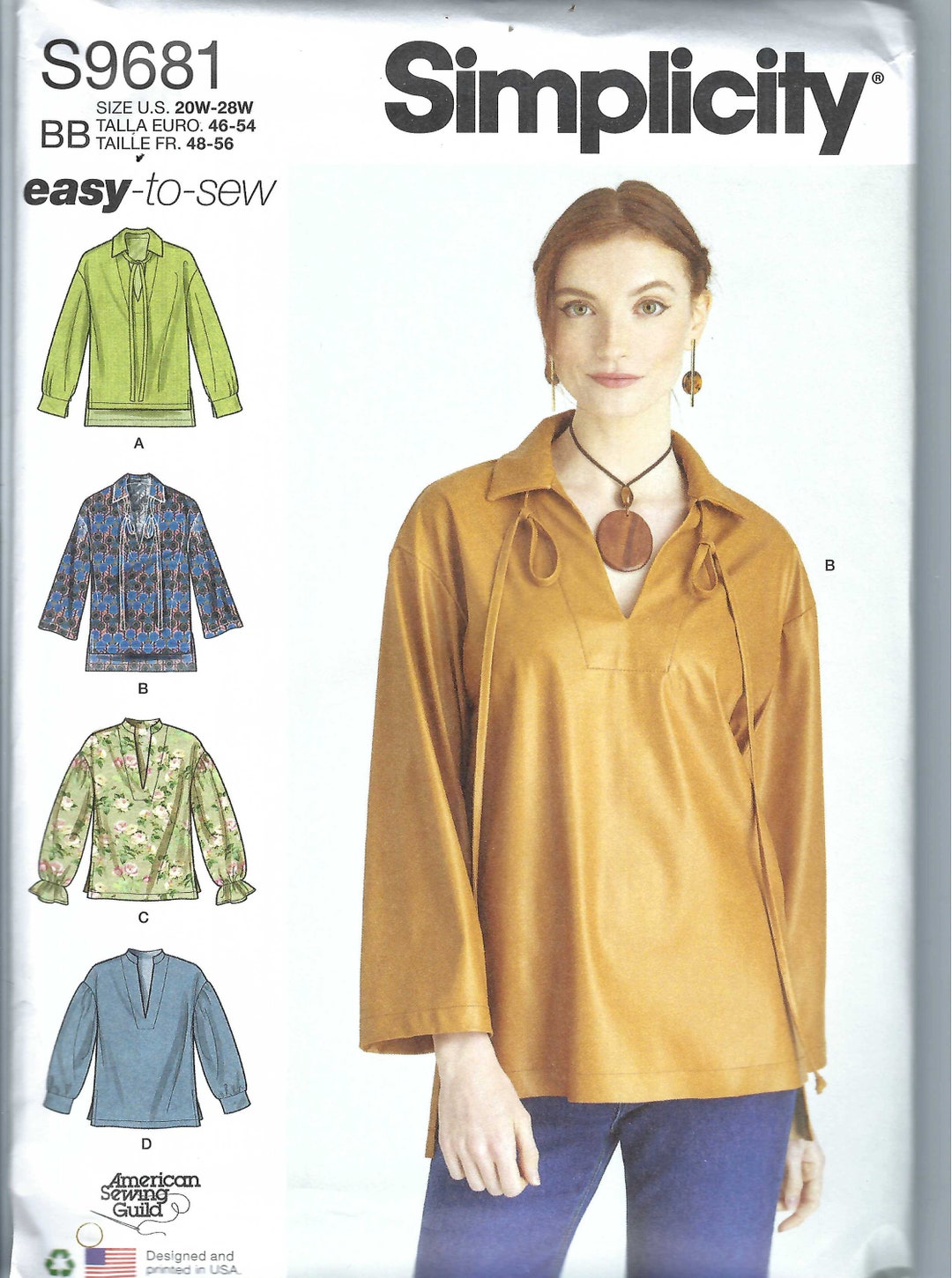 Uncut Simplicity Sewing Pattern 9681 Misses' and Women's Pull-over Top ...
