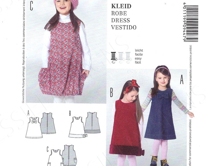 Uncut Burda Sewing Pattern 9447 Girls Easy Dress or Jumper Bubble Size ...
