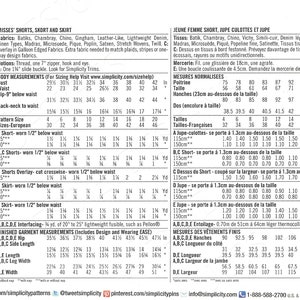 Uncut Simplicity Sewing Pattern 1370 Misses' Skirt and Shorts Size 4, 6 ...