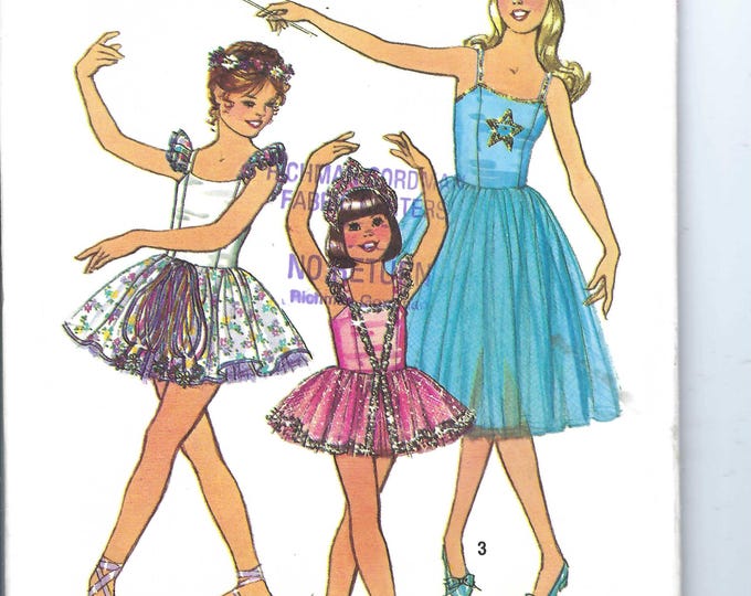 Uncut Vintage Simplicity Sewing Pattern Ballet Costumes Simplicity 7160 ...