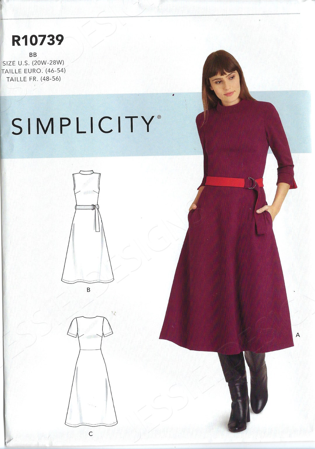 Uncut Simplicity Sewing Pattern 10739 9176 Misses Dress 10-18 20-28W FF ...