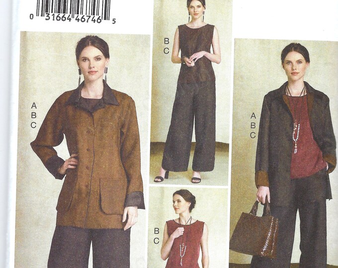 Uncut Vogue Sewing Pattern 9217 Misses' Reversible Jacket and Tank Top ...