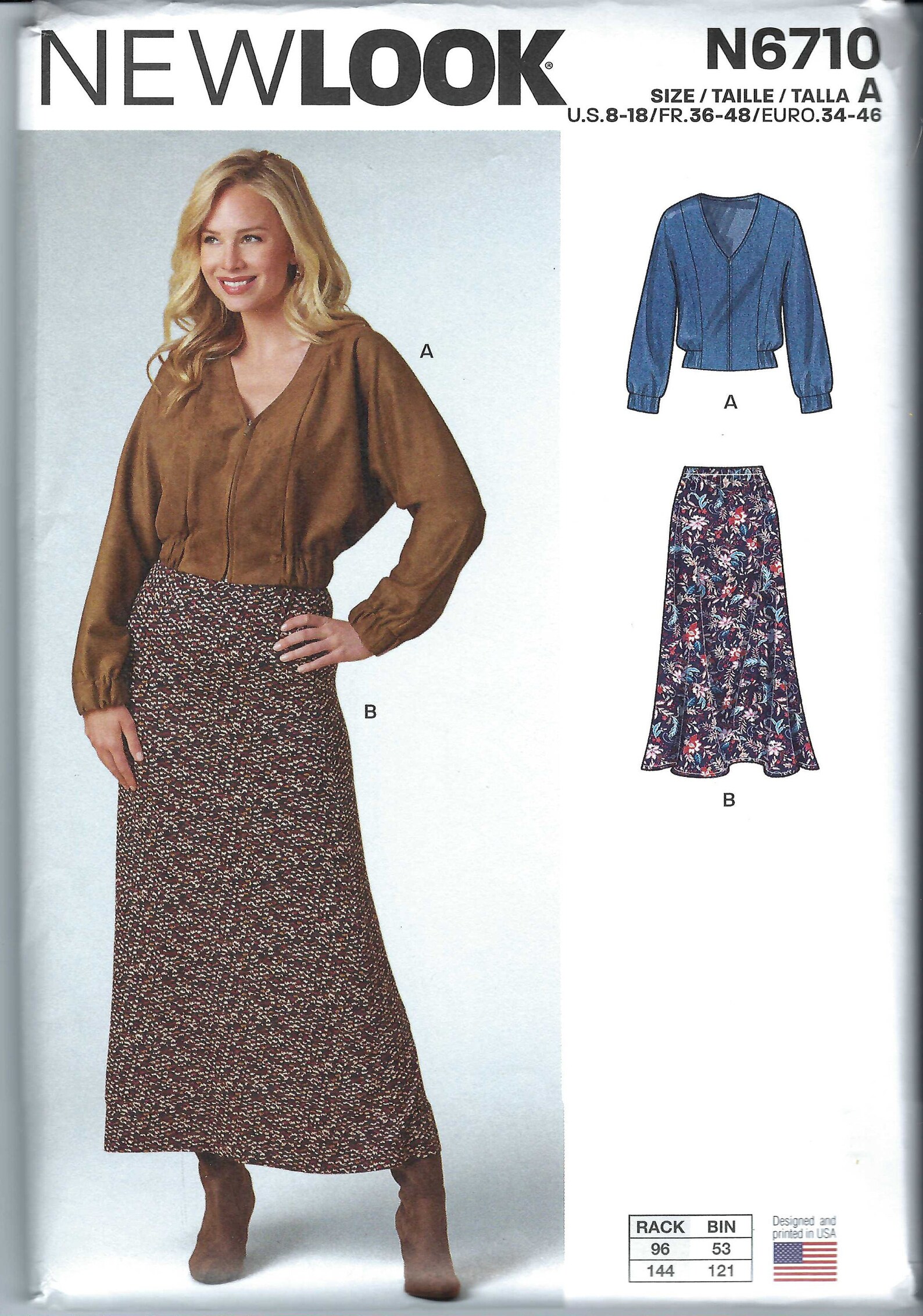 Uncut New Look Sewing Pattern 6710 Misses Top and Skirt Size 8-18 FF - Etsy