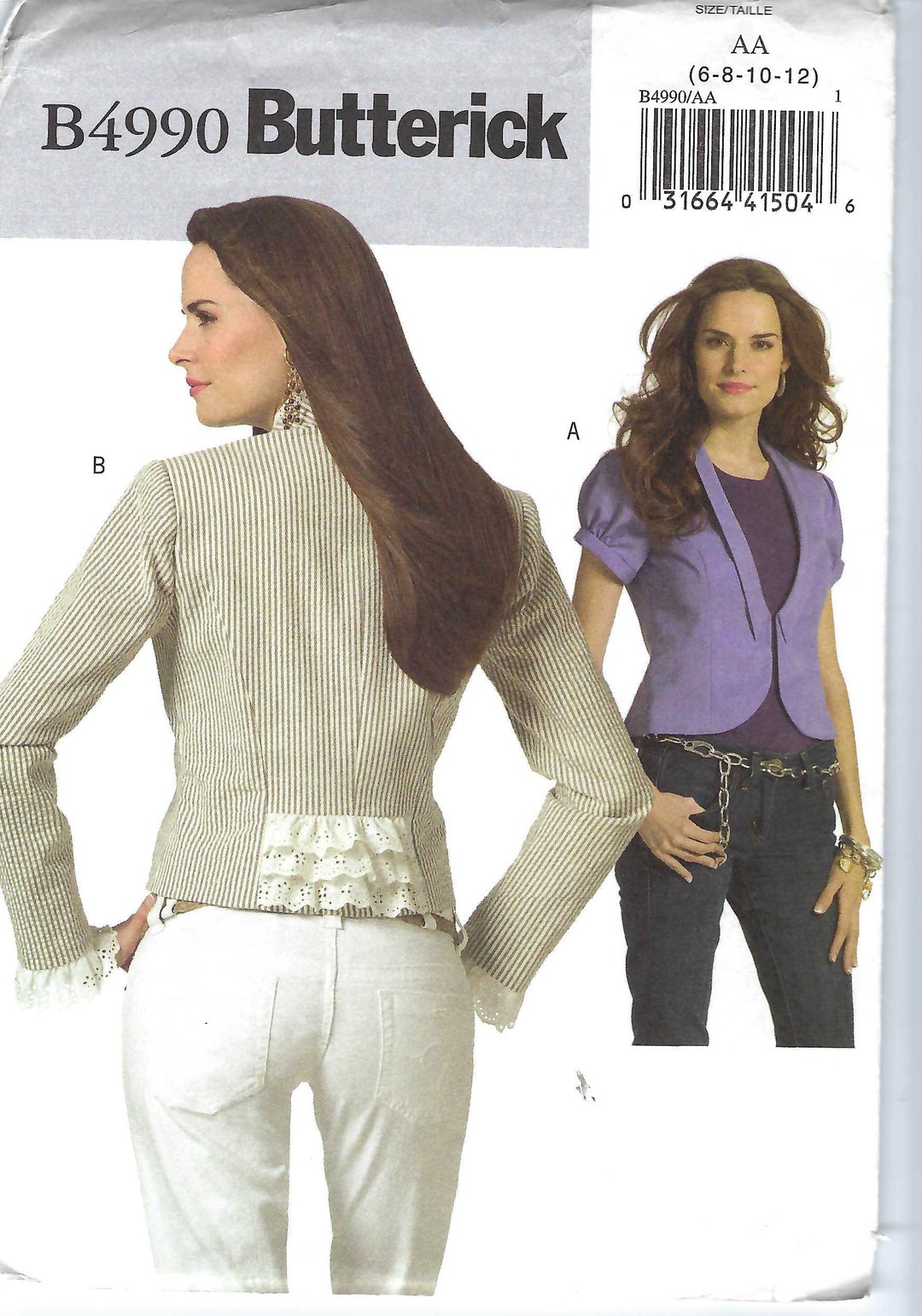 Uncut Butterick Sewing Pattern Sizes 6-12 - Butterick 4990 - Women's ...