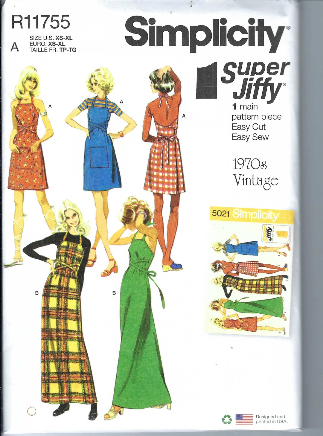 Uncut Simplicity Sewing Pattern 11755 9739 Misses' Back-wrap Dress and ...