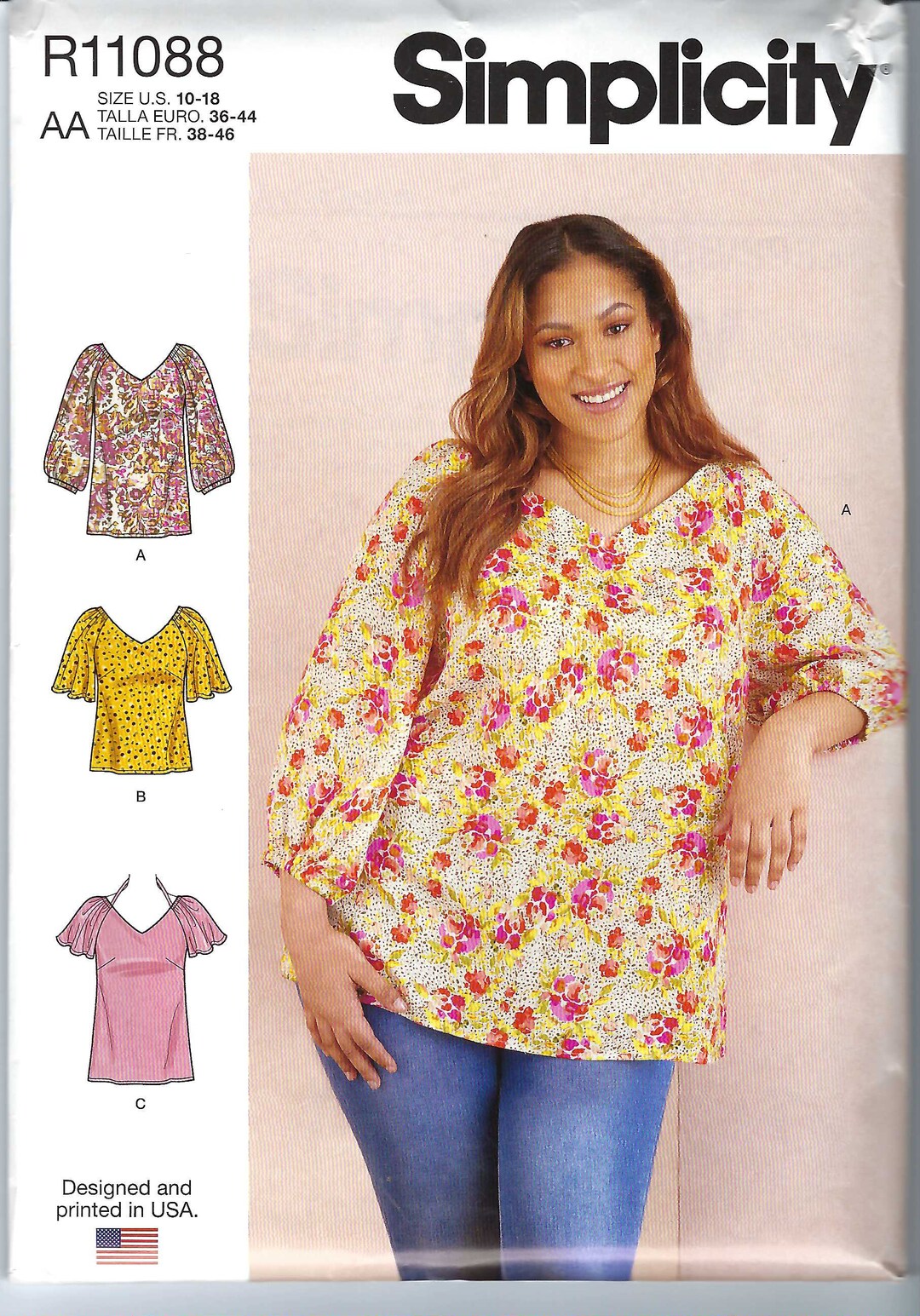 Uncut Simplicity Sewing Pattern 11088 9334 Sewing Pattern V-neck Tops ...