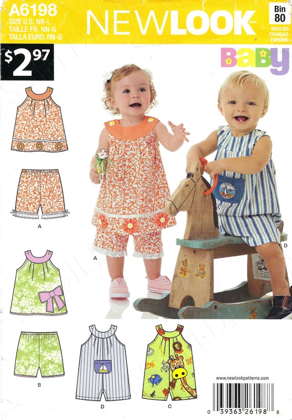 Uncut New Look Sewing Pattern 184 6198 Baby's Neckband Top - Etsy