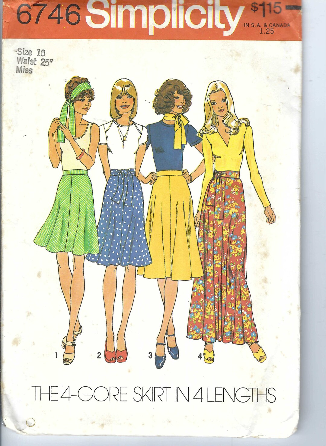 Uncut Vintage Simplicity Sewing Pattern 6746 Size 10 Misses Skirt ...