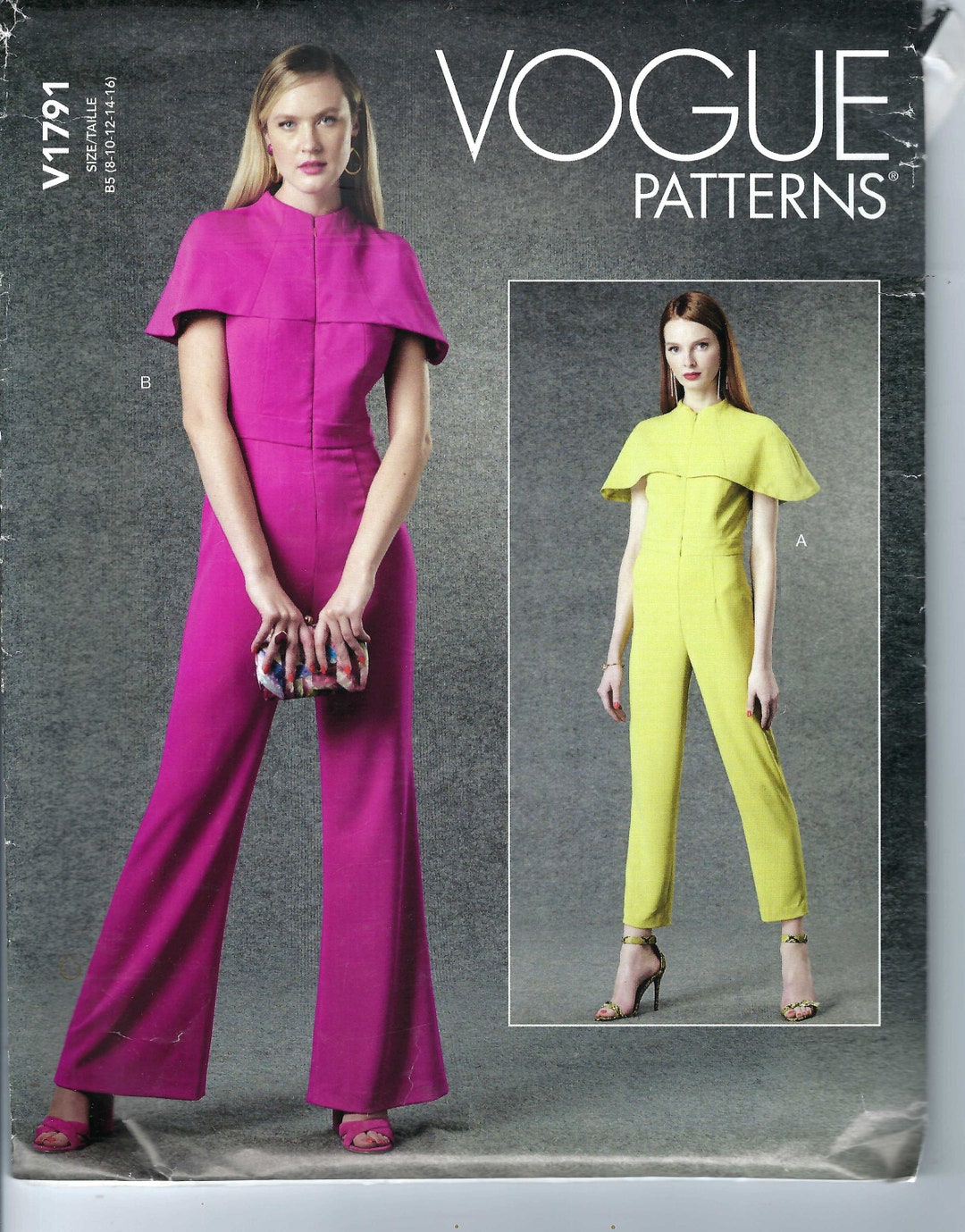 Uncut Vogue Sewing Pattern Women's Jumpsuit, Wide Leg Jumpsuit, Fitted ...
