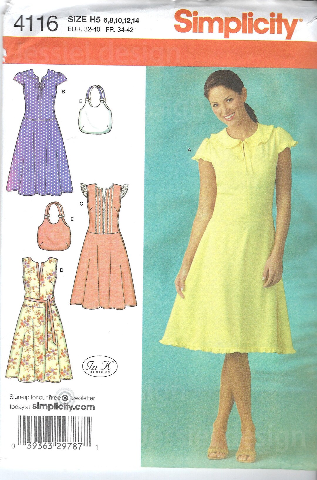 Uncut Simplicity Sewing Pattern 4116 | Misses' / Miss Petite Dress With ...