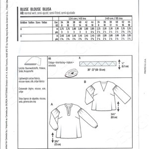 Uncut Burda Style Sewing Pattern 6284 Misses TOP / SHIRT Sz. 8-10-12-14 ...