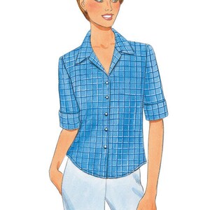 Uncut Sewing Pattern for Womens Classic Button Down Shirts, Butterick ...