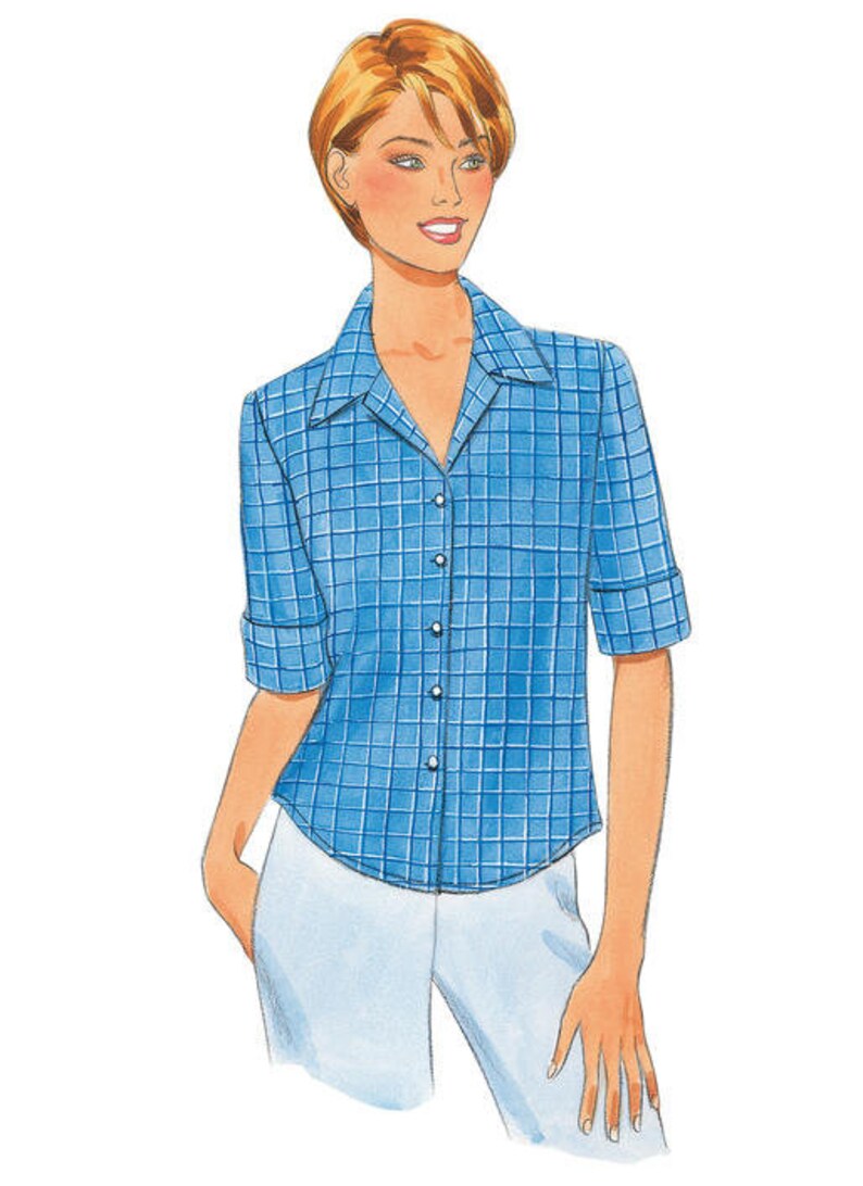 Uncut Sewing Pattern for Womens Classic Button Down Shirts - Etsy