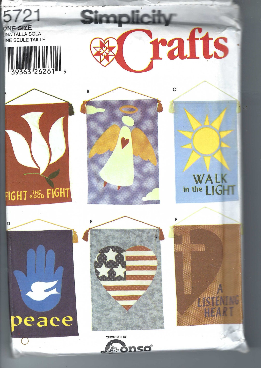 Uncut Simplicity Sewing Pattern Inspirational Banner Wall Hanging ...