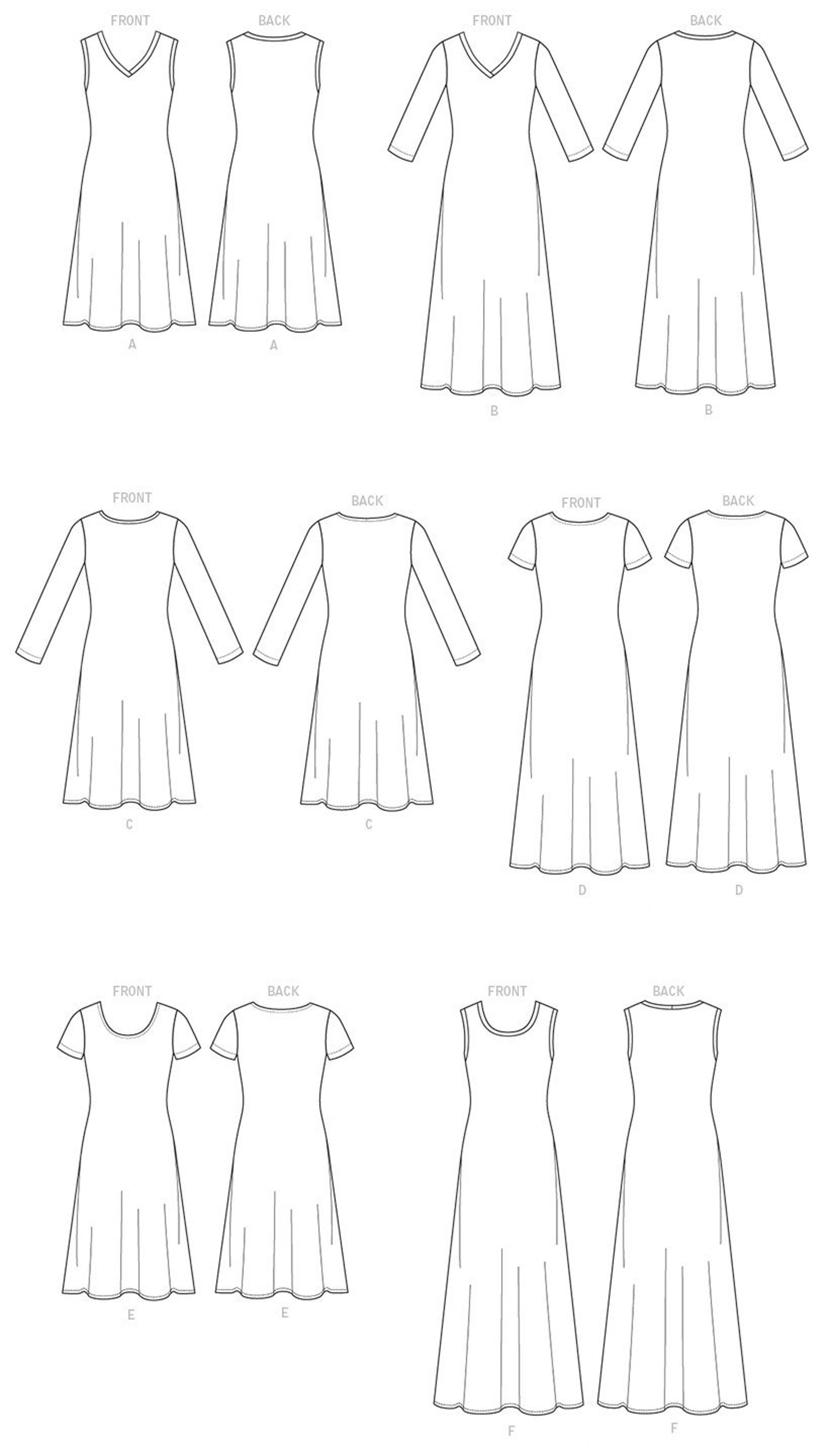 Uncut Mccalls Sewing Pattern 7432 Knit Dresses V Crew Scoop | Etsy