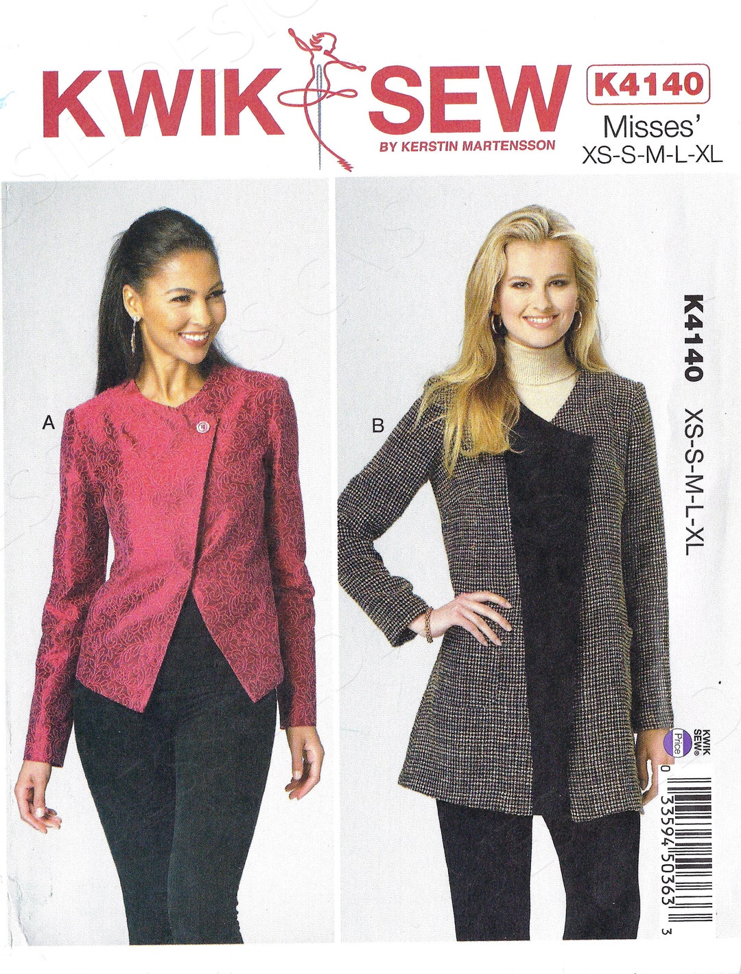 Uncut Kwik Sewing Pattern Sew 4140 Sewing Pattern 4140 Misses' Jackets ...
