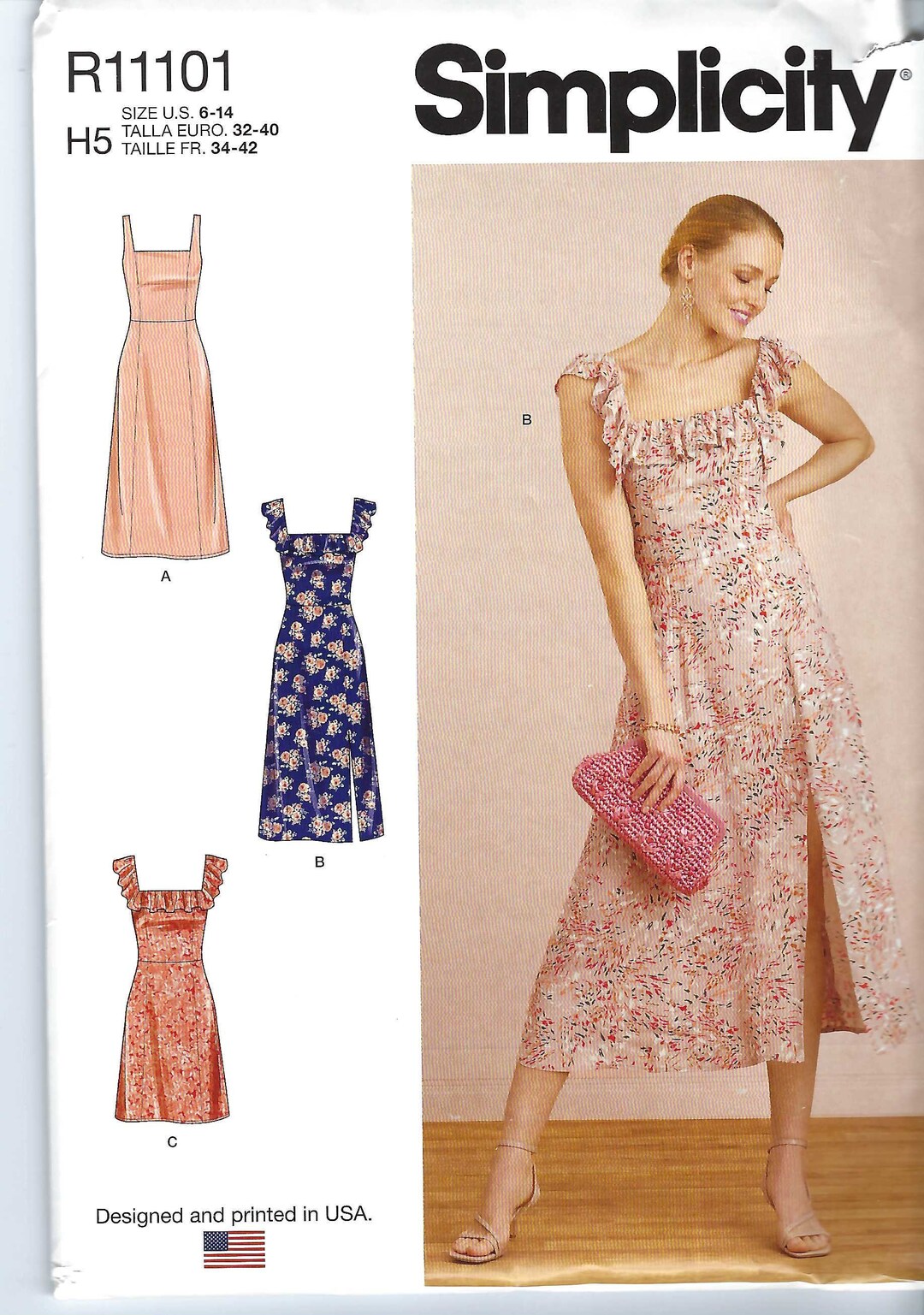 Uncut Simplicity Pattern 11101 9326 Misses' Dresses Size 6-14 14-22 FF ...