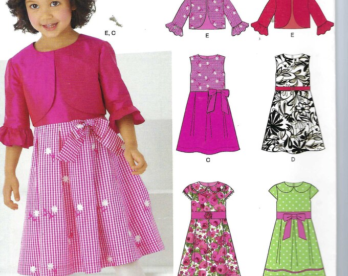 Uncut New Look Sew Sewing Pattern 6089, Young Girls Dress. Size 3-8. FF ...