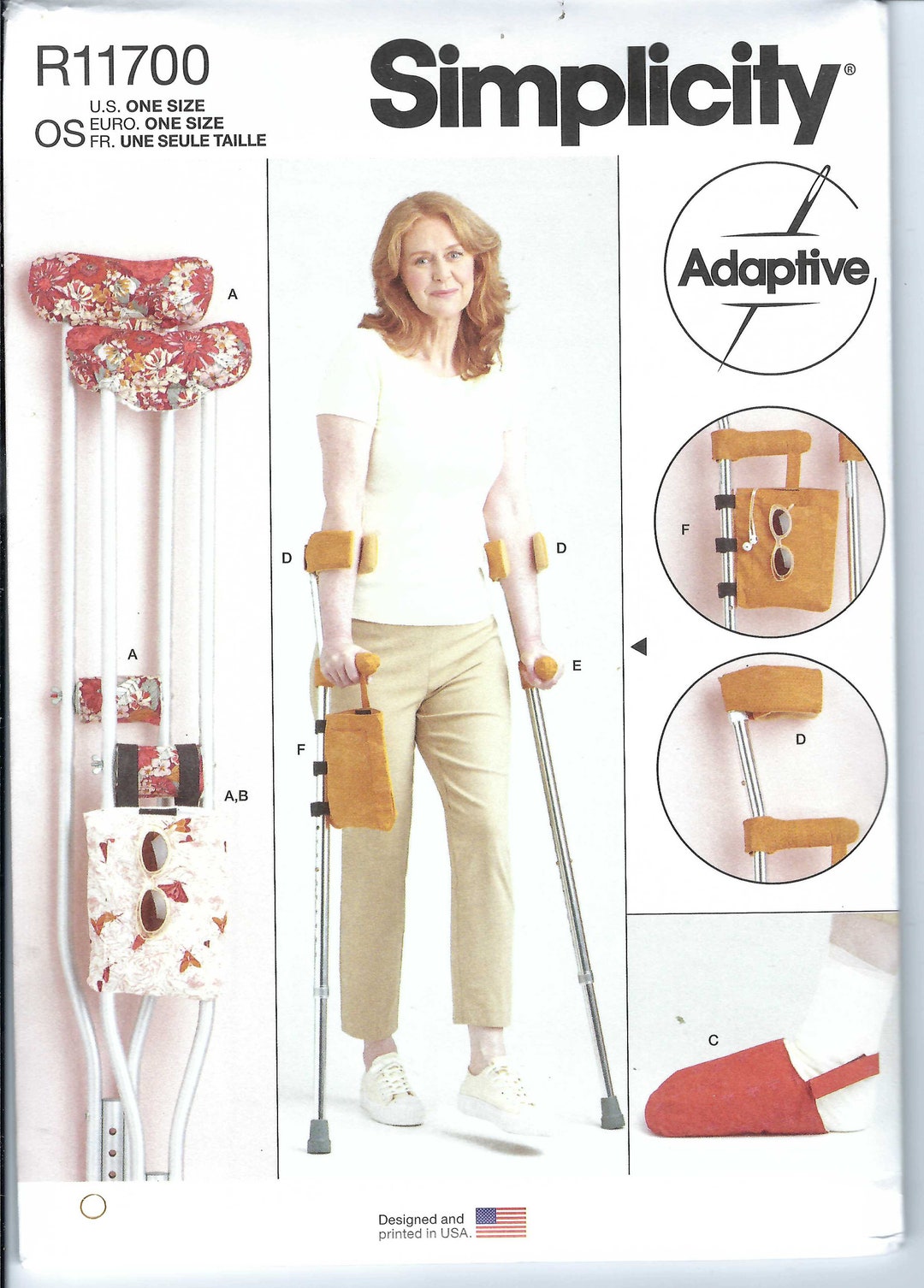 Uncut Simplicity Sewing Pattern Crutch Pads, Bag and Toe Cover ...