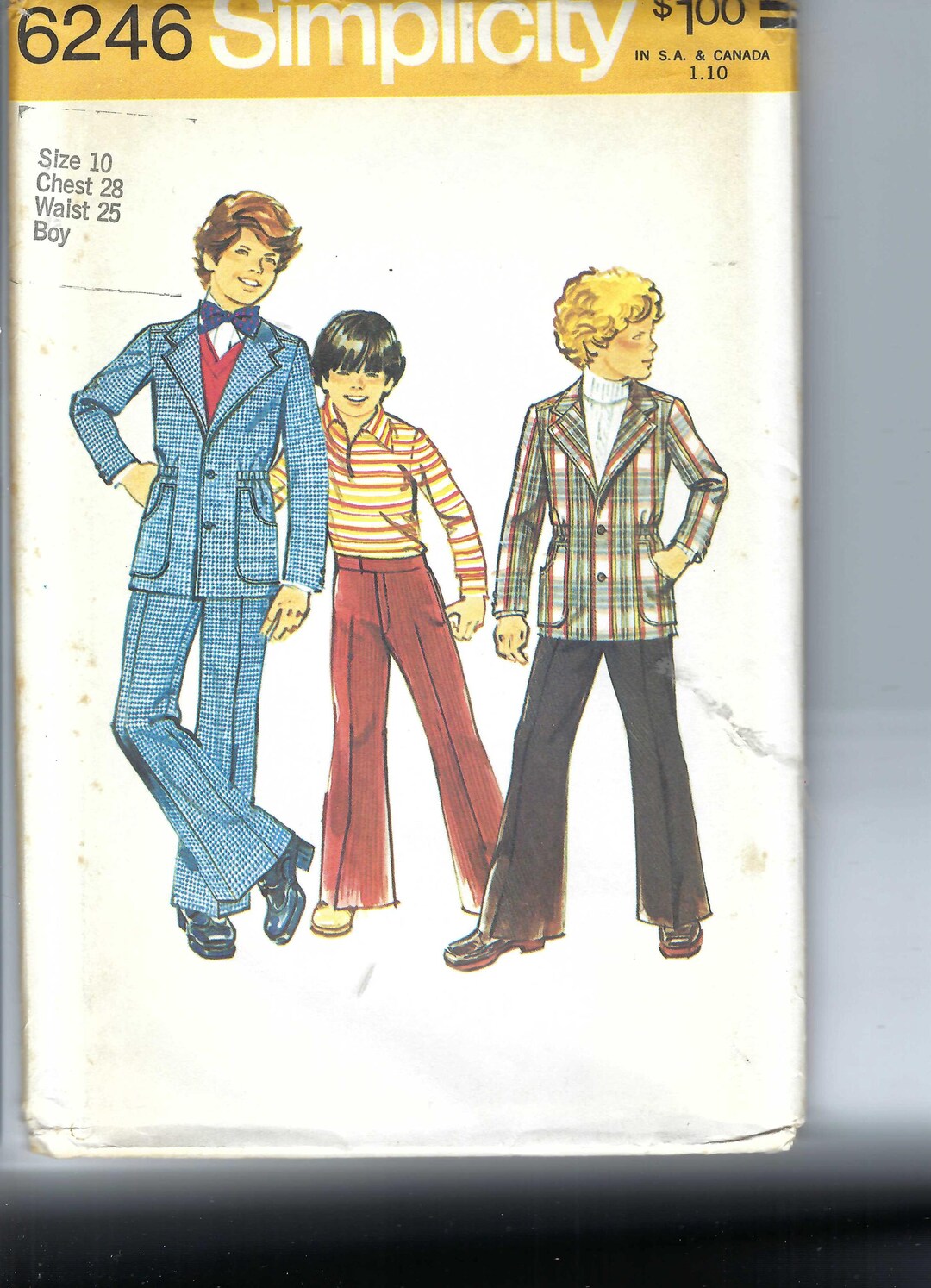 Rare Uncut Vintage Simplicity Sewing Pattern 6246 Boys Unlined Jacekt ...