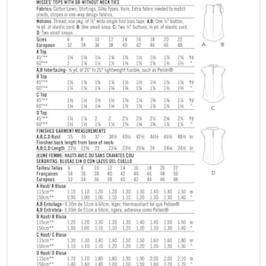 Uncut Simplicity Sewing Pattern 10429 S9045 9045 Misses' Tops With or ...