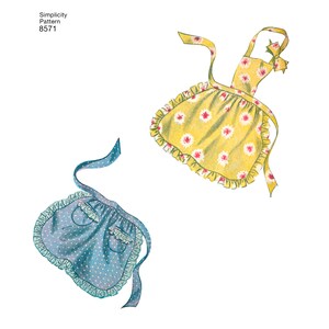 Uncut Simplicity Pattern 8571 10154 Misses' Vintage Aprons Size S-L FF ...