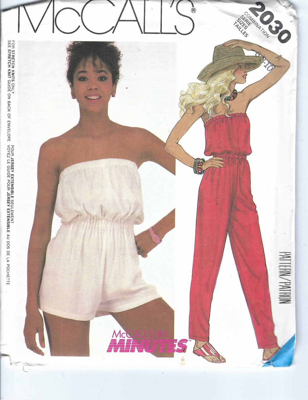 Uncut Vintage Mccall's Sewing Pattern 2030 Misses Jumpsuit Size 6-8-10 ...
