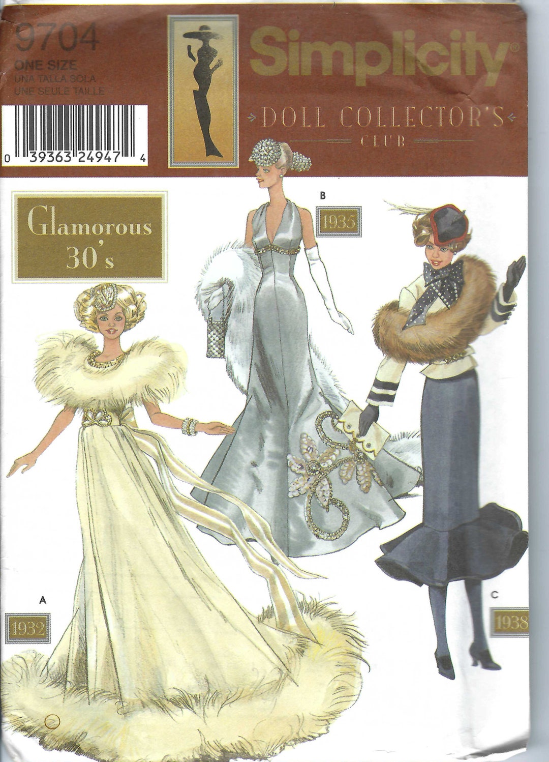 Uncut Simplicity Sewing Pattern Glamorous 30's Thirties 1930's Wardrobe ...