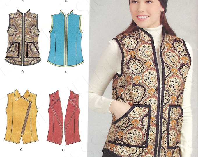 Uncut Simplicity Sewing Pattern 574 986 1499 Misses Vests Zipper Front ...