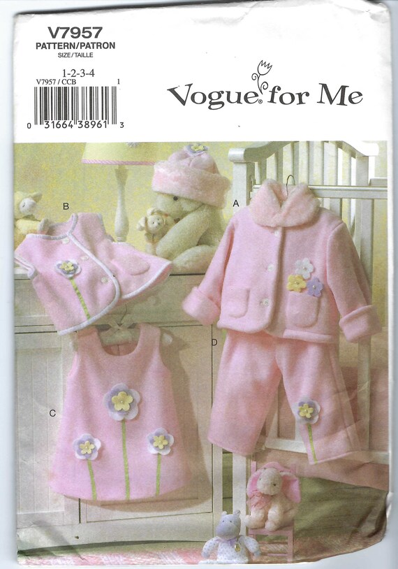 Uncut Vogue Sewing Pattern Baby Toddler Jacket Dress Vest - Etsy